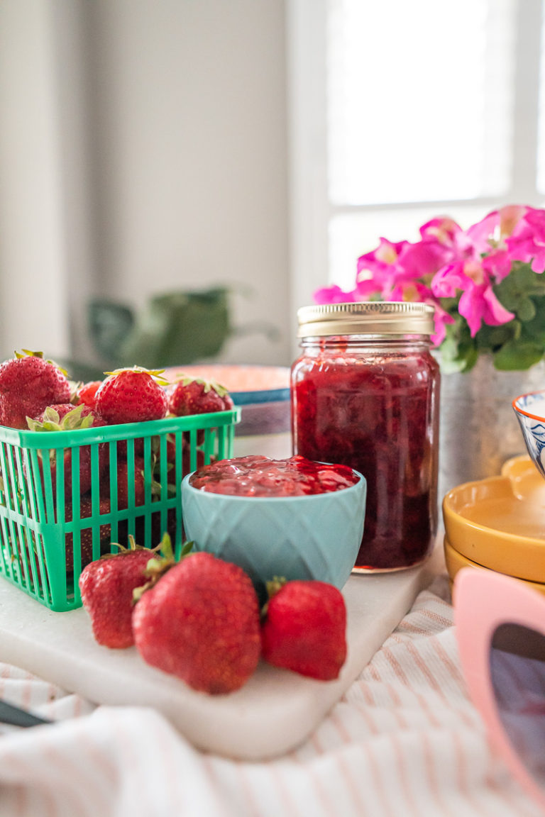 No Cook Strawberry Freezer Jam - Amidst the Chaos