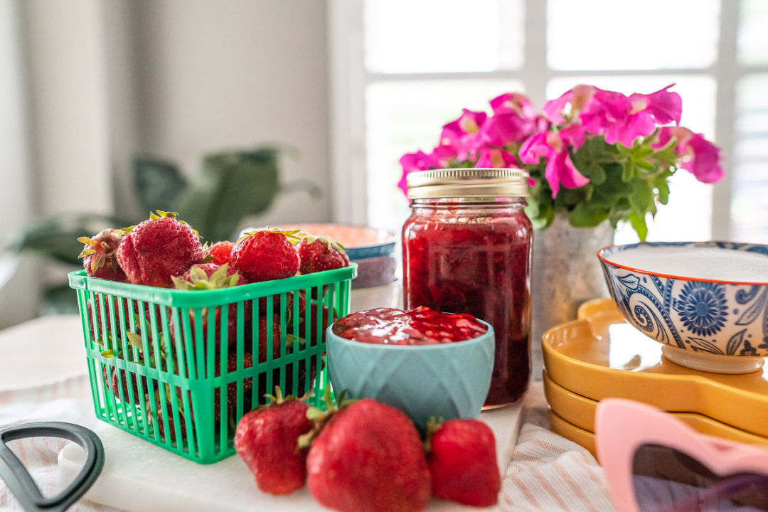 No Cook Strawberry Freezer Jam - Amidst the Chaos